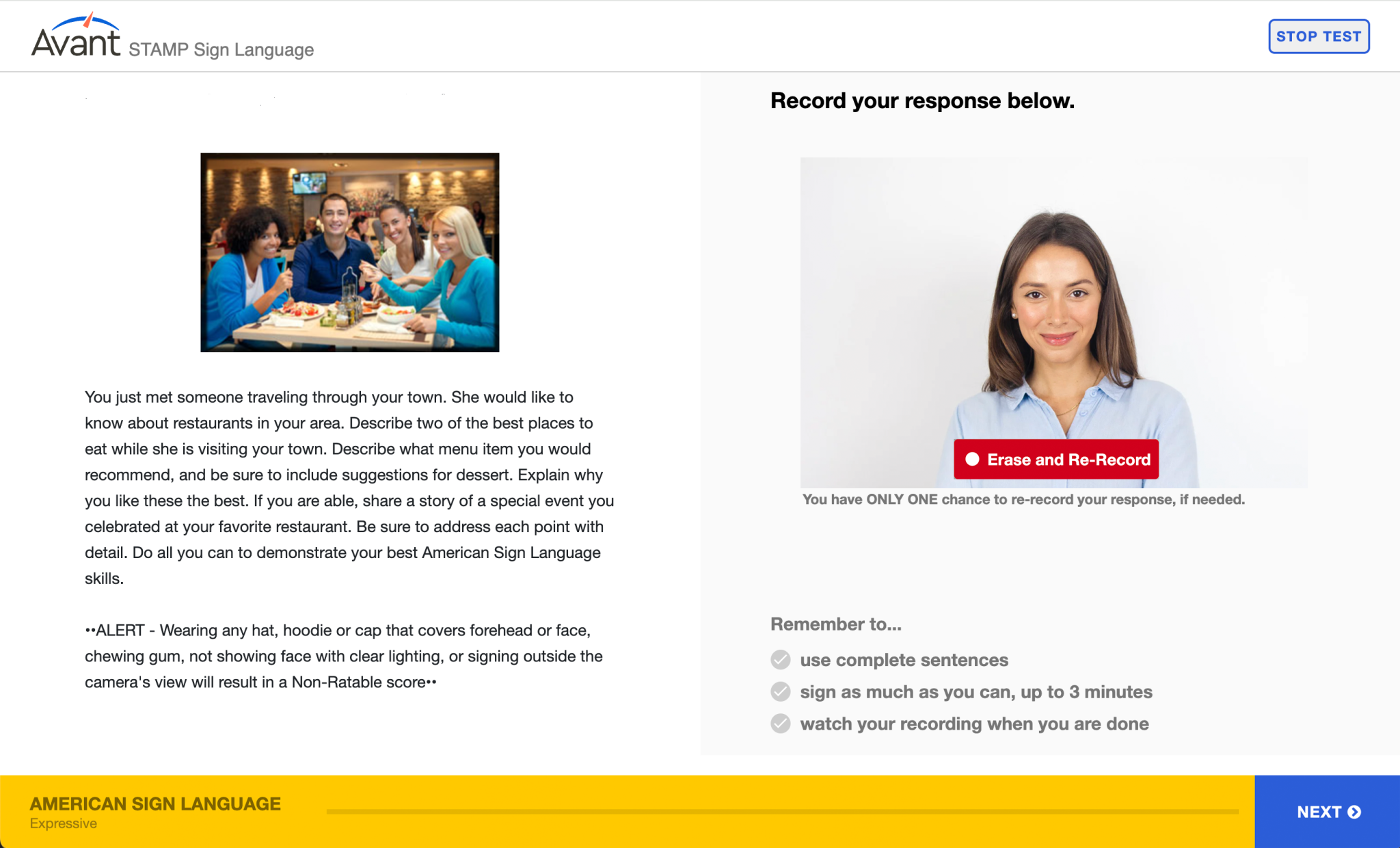 STAMP for ASL Test Taker Guide | Avant Assessment
