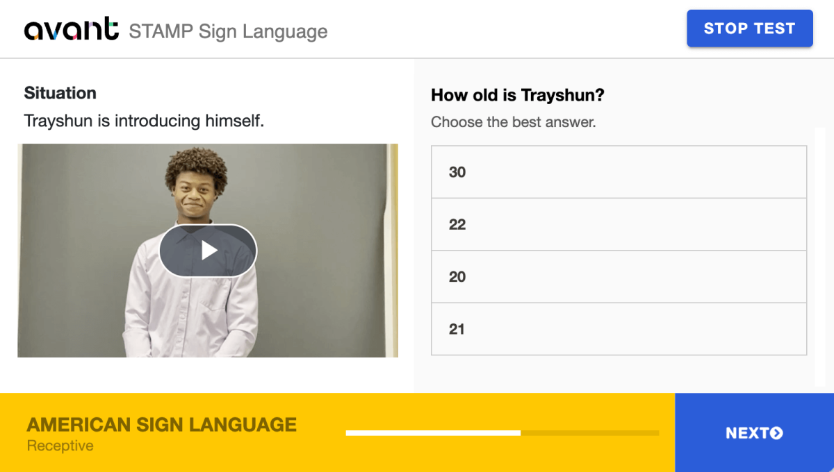 STAMP for ASL Test Taker Guide | Avant Assessment