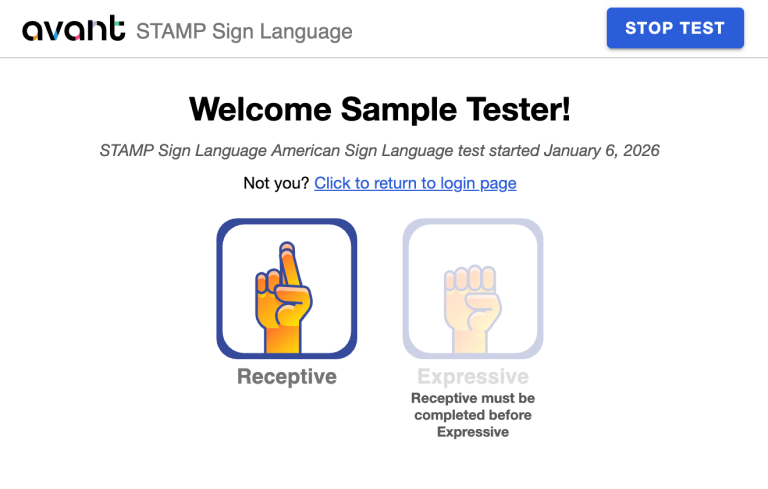 STAMP for ASL Test Taker Guide | Avant Assessment
